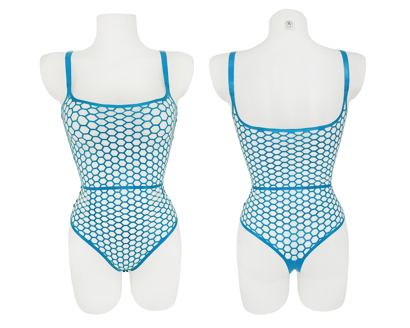Lasercut latex hexagon thong bodysuit – Lottielatex