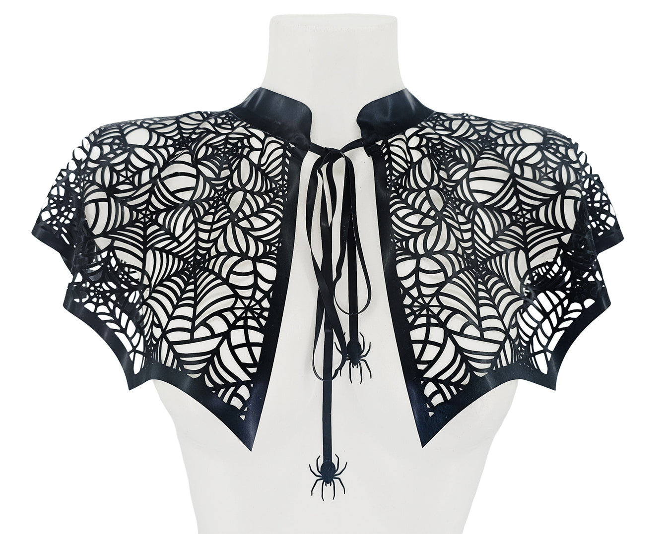 Lasercut spiderweb latex cape – Lottielatex